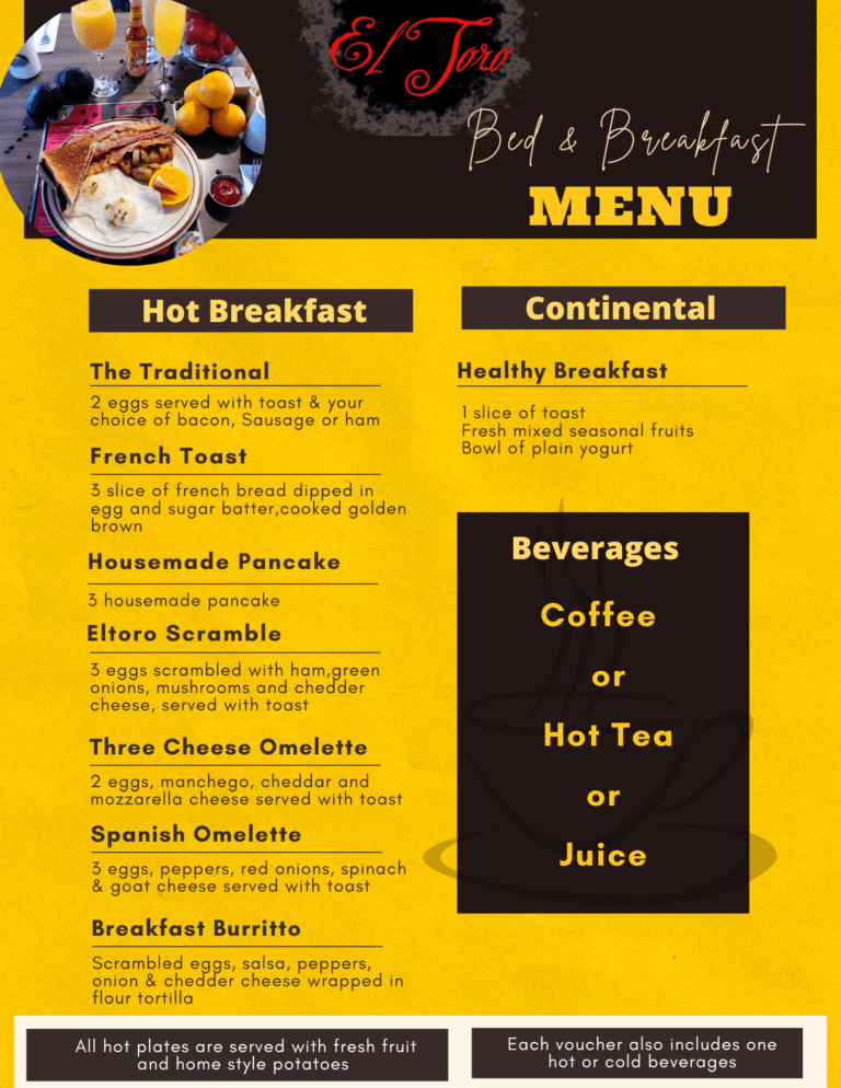 Group Menu - Eltorobanff