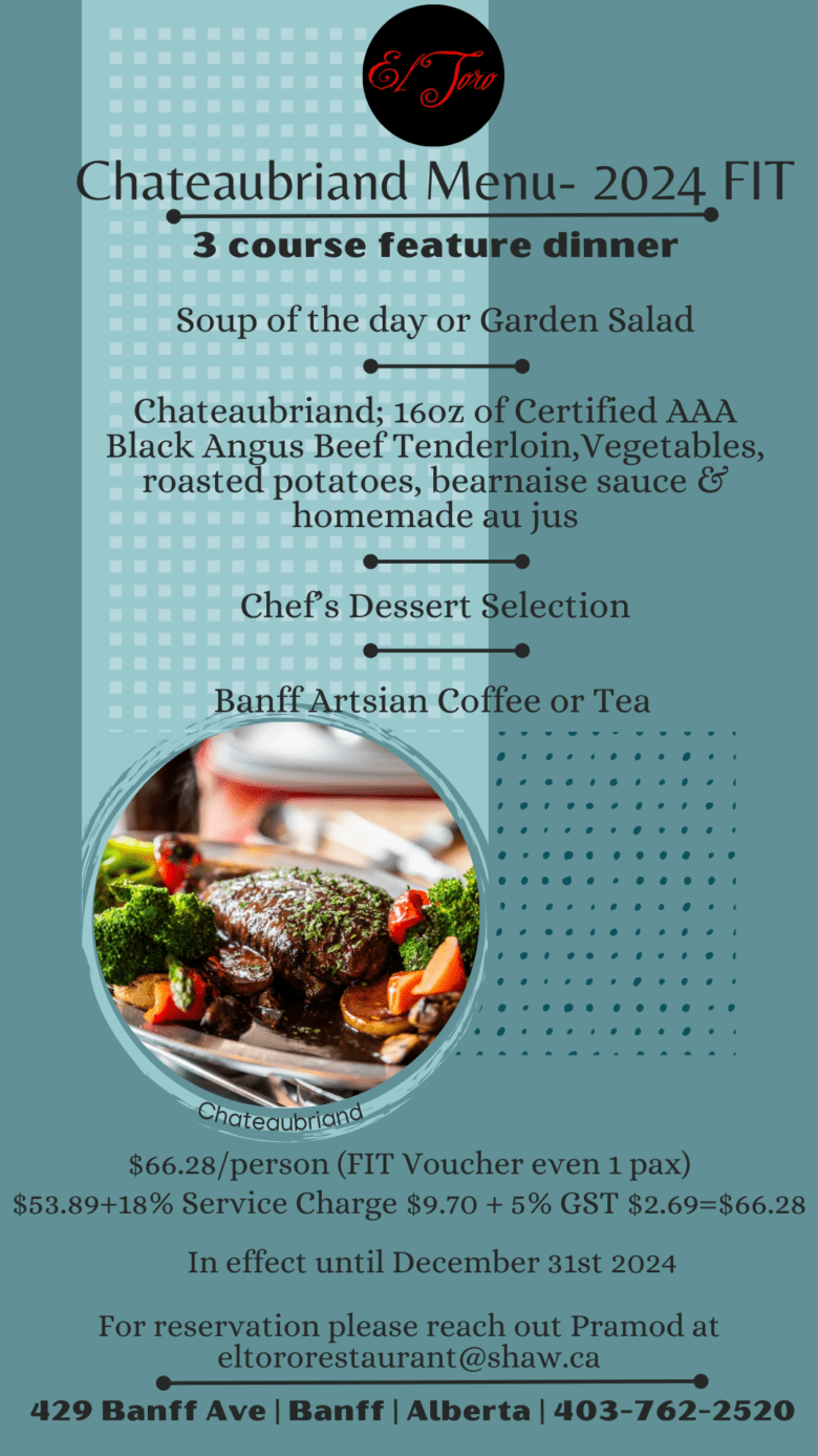 Group Menu - Eltorobanff